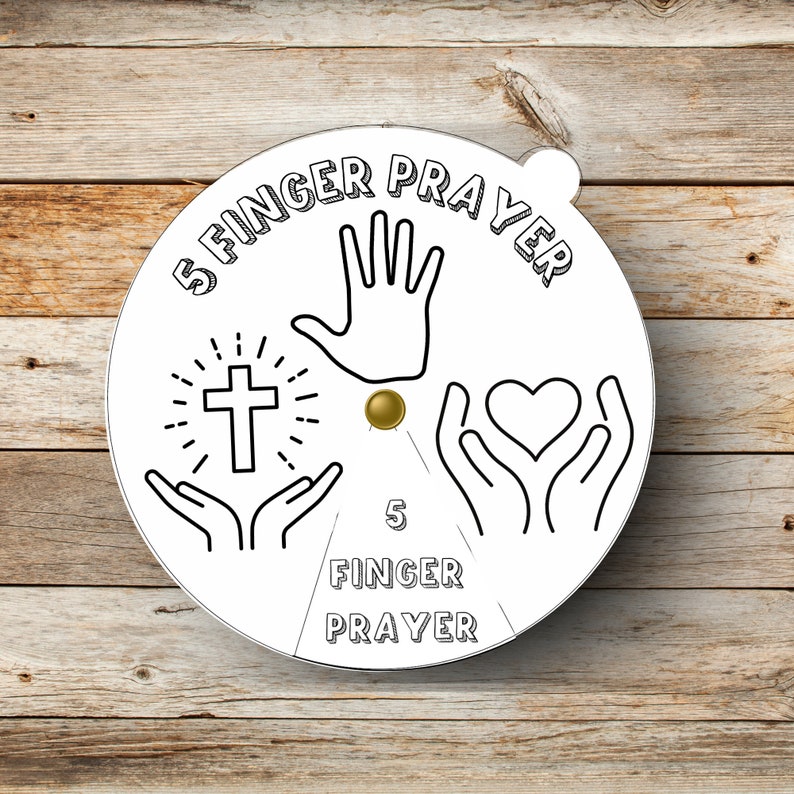 5 Finger Prayer Spinner Wheel, Sunday School Activity, Grow in Christ ...