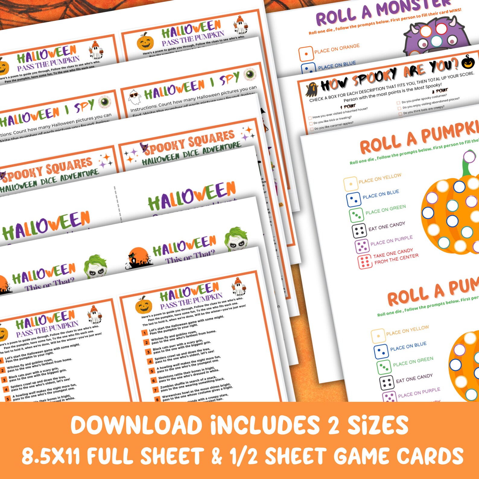Halloween Game Bundle, Halloween Printable Game for Kids and Adults ...
