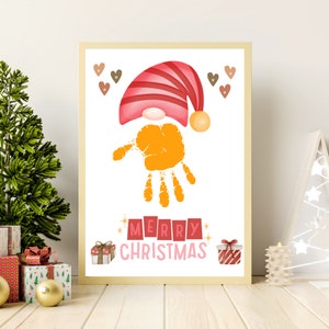 Christmas Handprint Craft, Handprint Art Christmas Boho Gnome ...