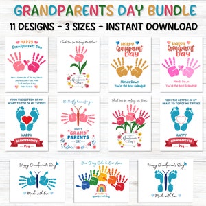 Grandparent Day Handprint Art Bundle, Handprint Craft. Preschool ...
