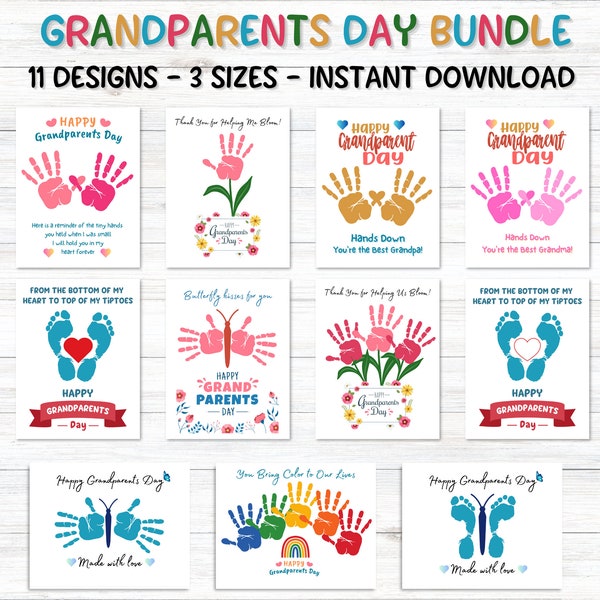Grandparents Day Handprint Craft Bundle - Etsy