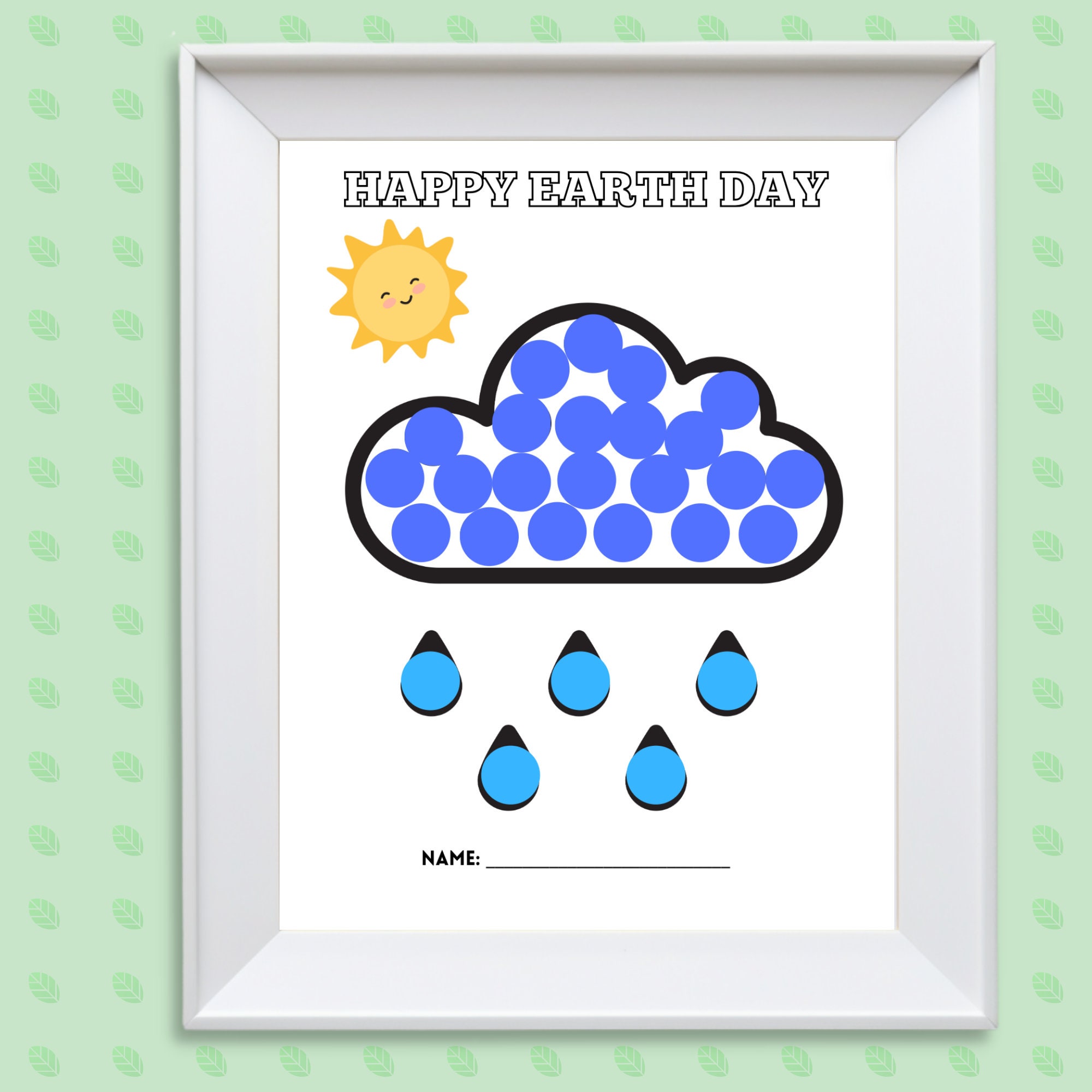 Earth Day Dot Marker Coloring Page for Preschoolers. Earth Day Sun and ...