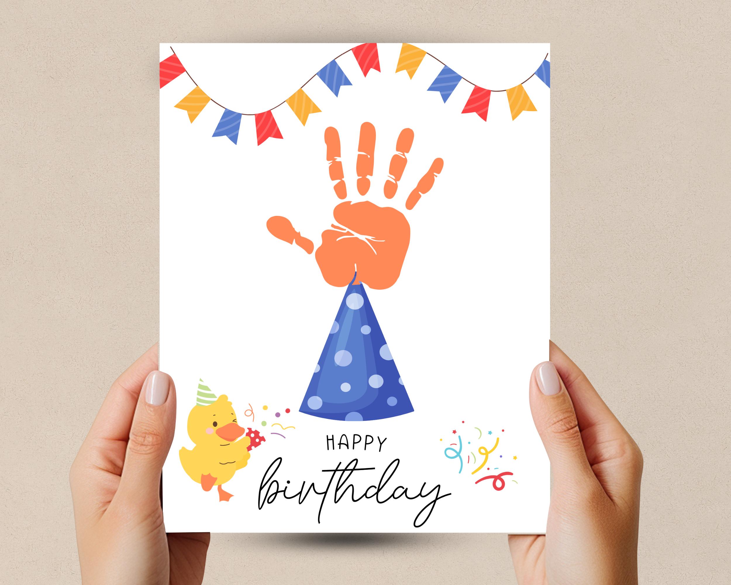 Birthday Handprint Craft, Birthday Handprint Art, Printable Activity ...