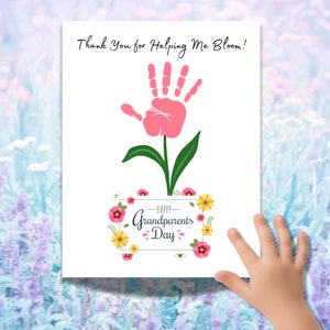 Grandparent Day Handprint Art, Preschool Handprint Craft Activity for ...