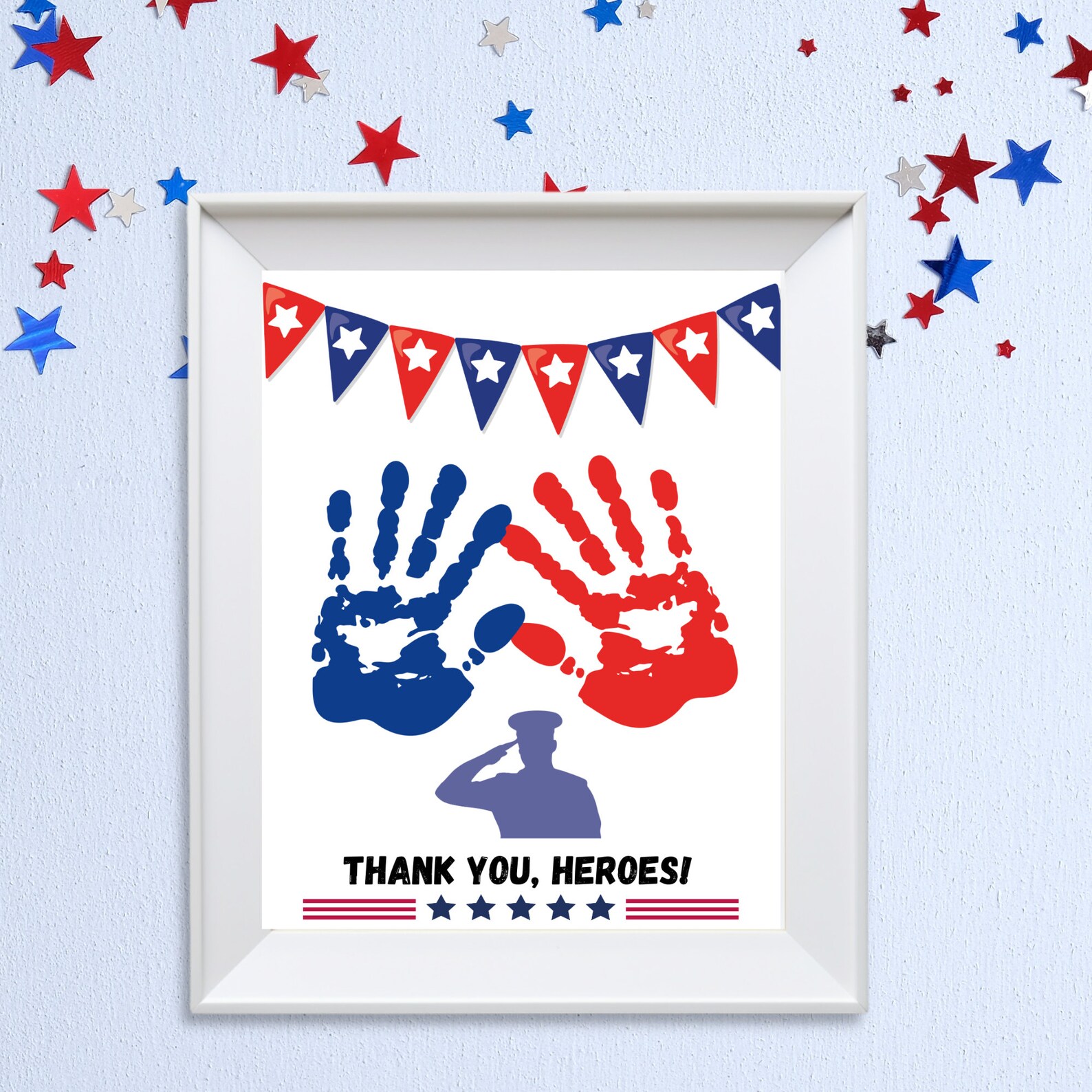 Veterans Day Handprint Art, Veterans Day Craft, Thank You Heroes, Baby ...