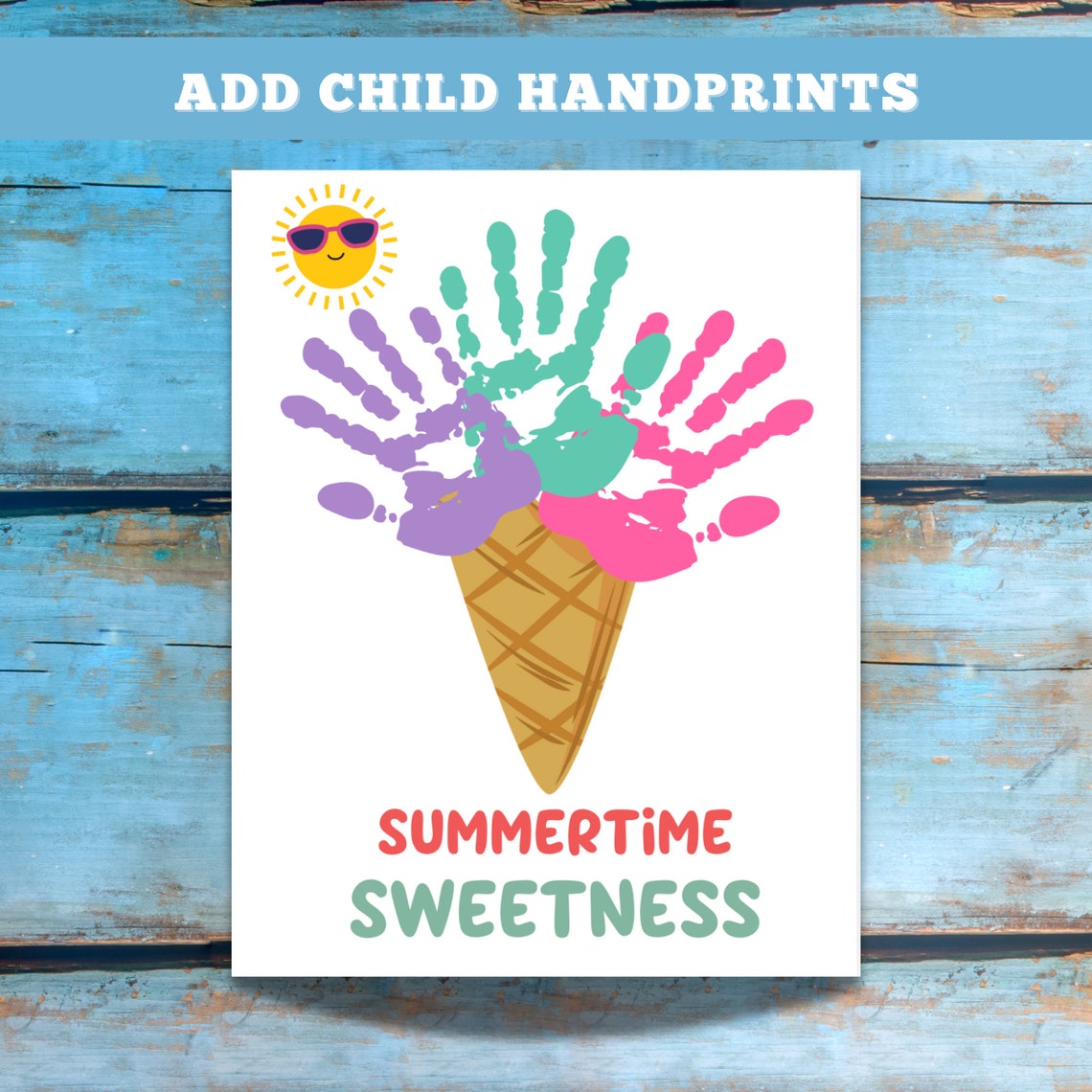 Summer Handprint Art, Preschool Handprint Craft Activity for Babies ...
