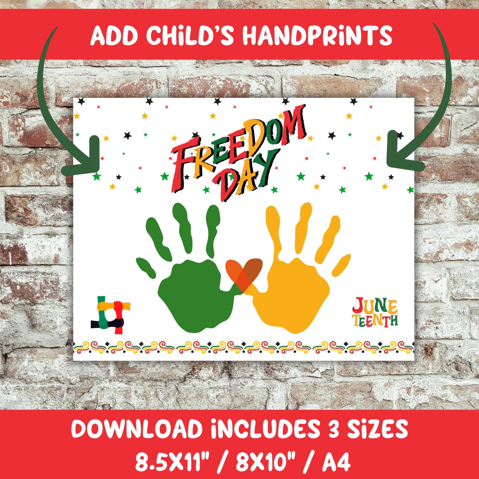 Juneteenth Handprint Bundle, Juneteenth Handprint Craft, Preschool ...