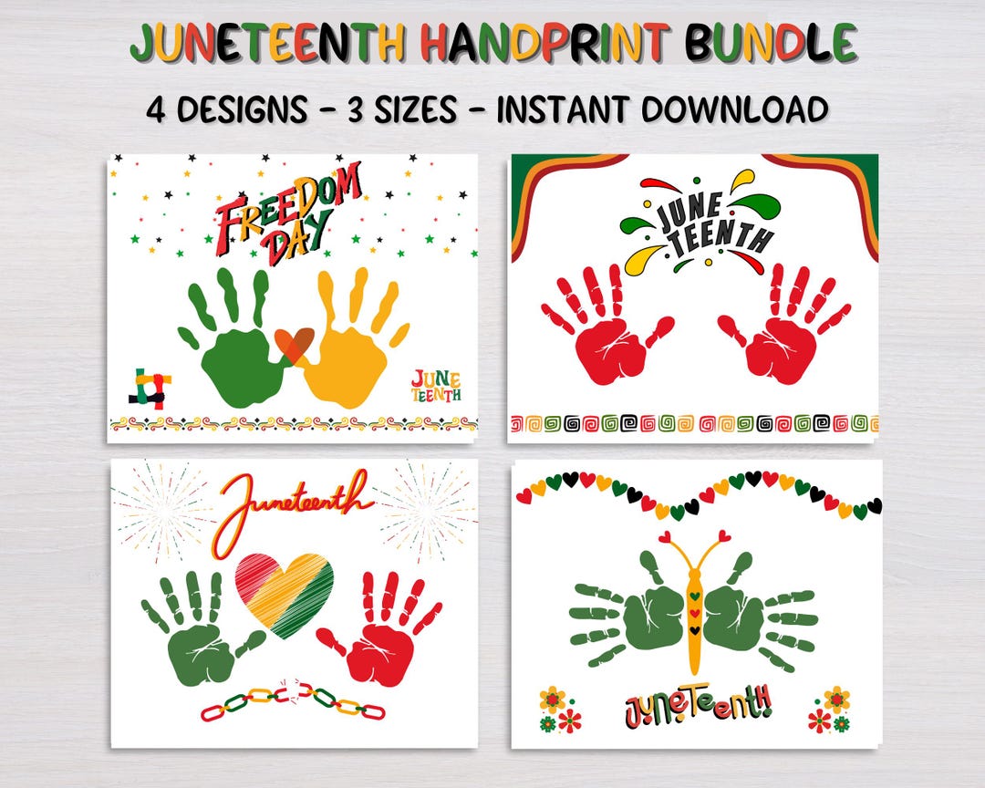 Juneteenth Handprint Bundle, Juneteenth Handprint Craft, Preschool ...