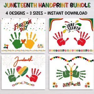 Juneteenth Handprint Bundle, Juneteenth Handprint Craft, Preschool ...