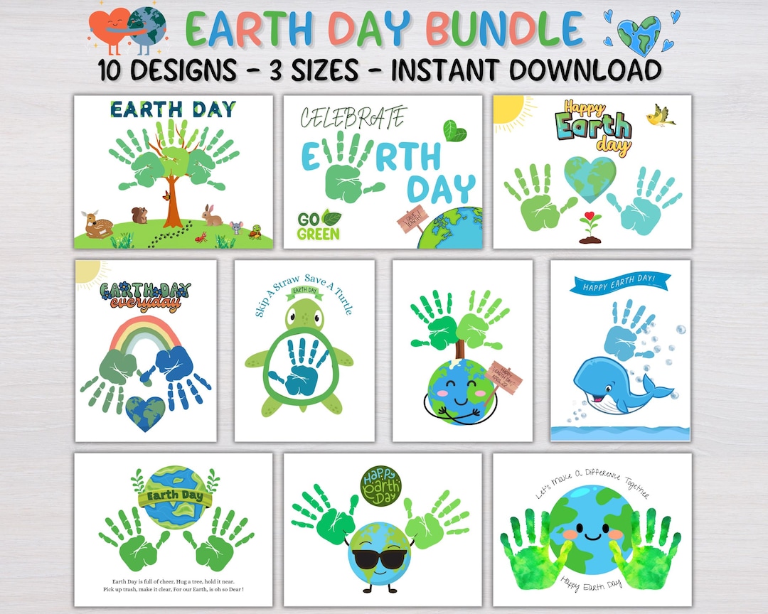 Earth Day Handprint Craft, Handprint Art, Earth Day Preschool Activity ...