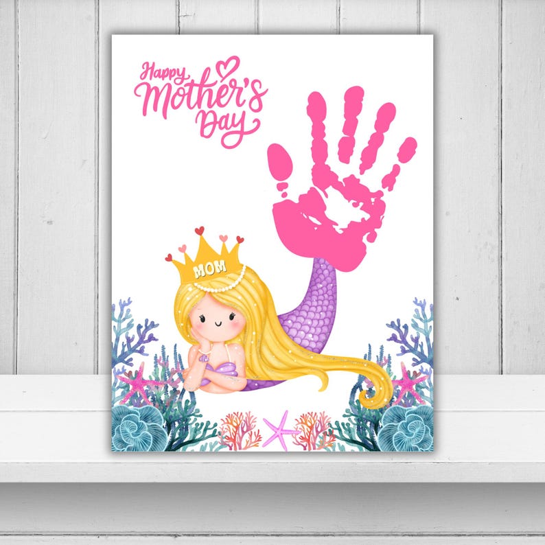 Mother's Day Handprint Craft, Printable Handprint Art, Printable Gift ...