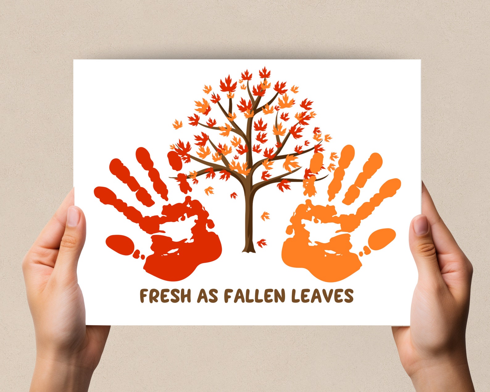 Fall Handprint Art, Handprint Craft, Fallen Leaves Preschool Activity ...