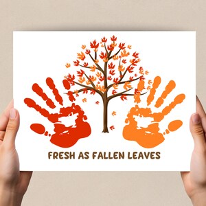 Fall Handprint Art, Handprint Craft, Fallen Leaves Preschool Activity ...