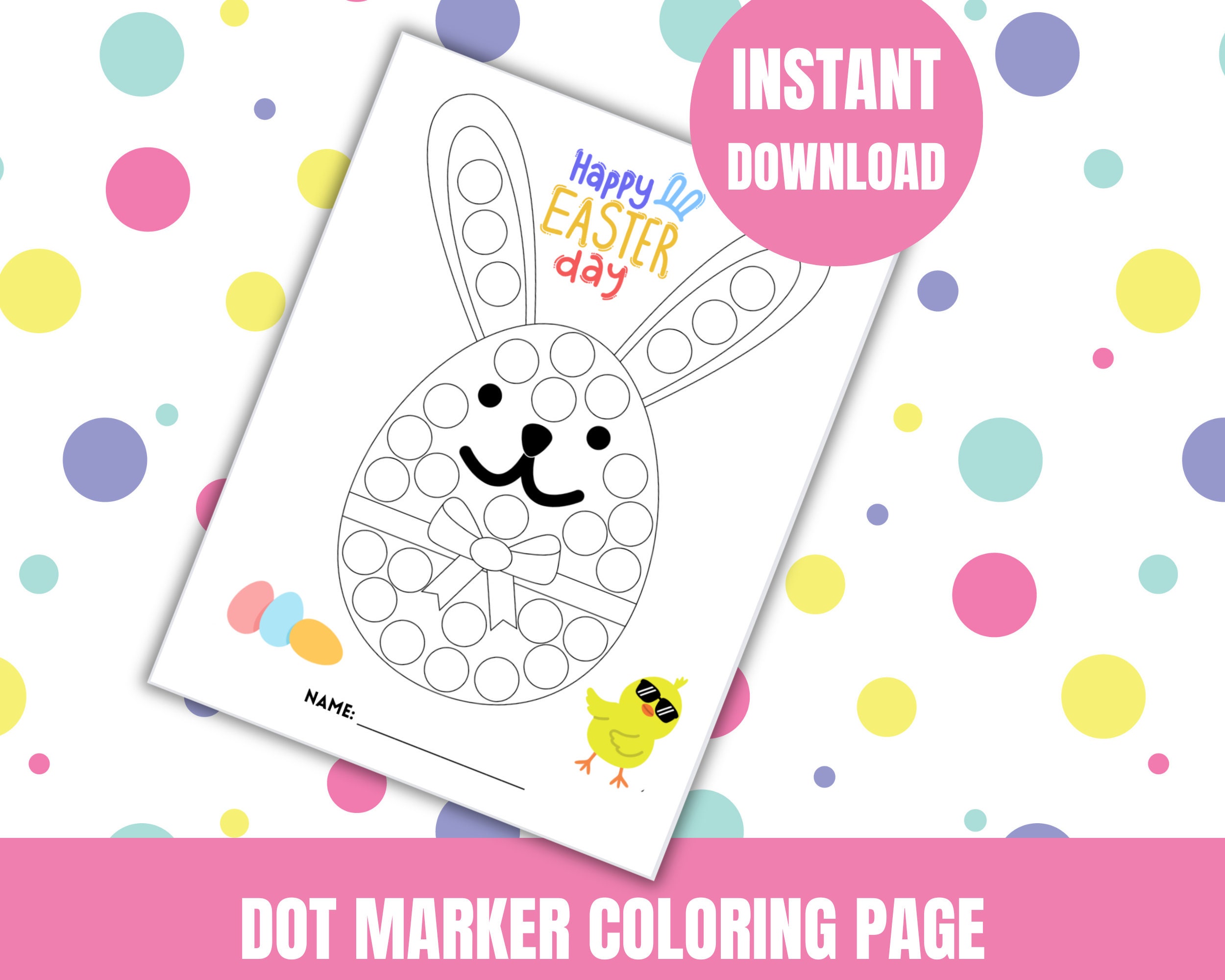 Easter Dot Marker Coloring Page for Preschoolers. Easter Activity, Dot ...