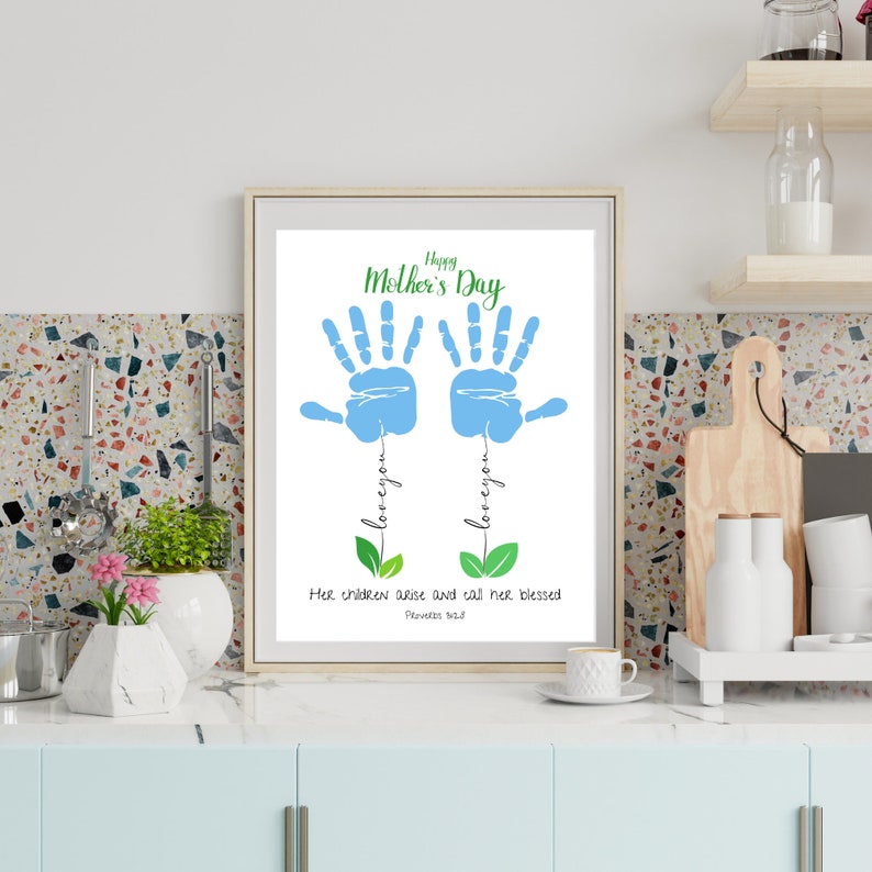 Mother's Day Handprint Art. Proverbs 31:28 Her Children Arise and Call ...