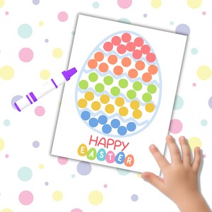 Easter Dot Marker Coloring Page for Preschoolers. Easter Egg Activity ...