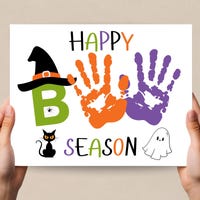 Halloween Handprint Art, Bat Handprint Craft, Halloween Footprint Craft ...