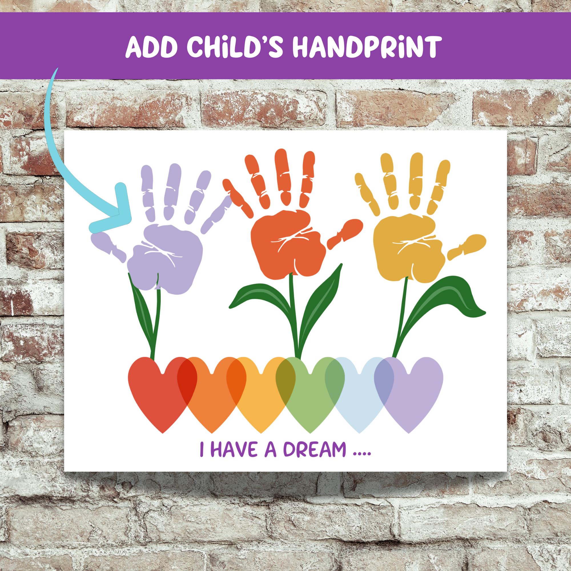 Martin Luther King Handprint Craft, Handprint Art, Printable Activity ...