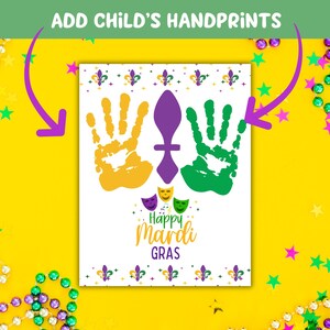Mardi Gras Handprint Craft, Mardi Gras Handprint Art, Mardi Gras DIY ...