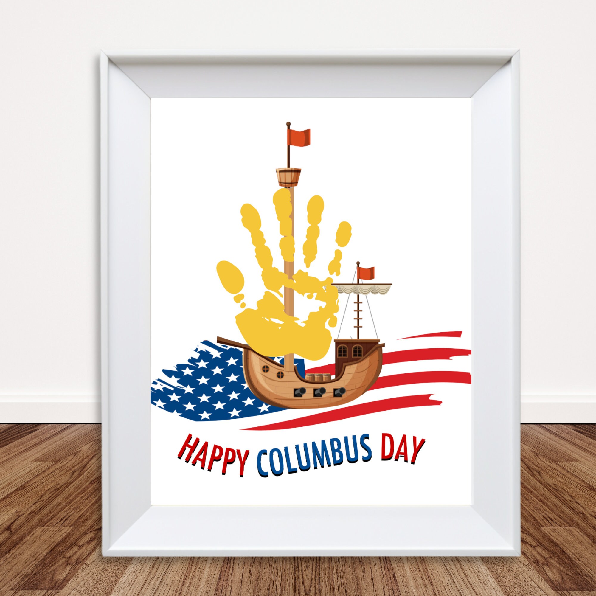 Columbus Day Handprint Craft, Handprint Art, Columbus Day Preschool ...