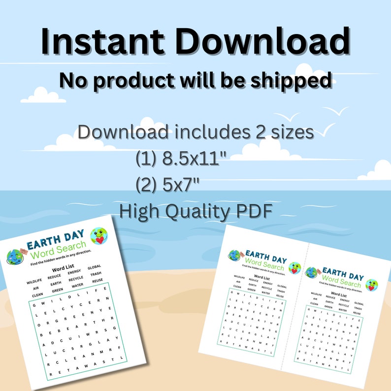 Earth Day Word Search, Earth Day Game, Classroom Activity, Family Game ...