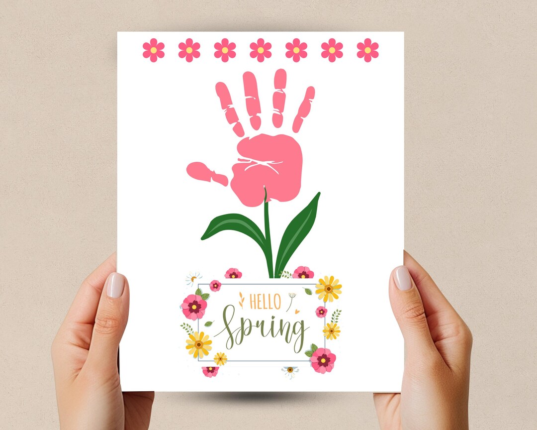 Spring Handprint Art, Spring Keepsake Handprint, Spring Handprint ...