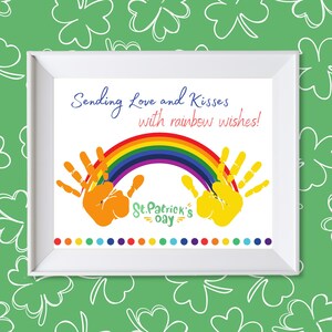 St Patrick's Day Handprint Craft, St Patrick's Day Rainbow Wishes, St ...