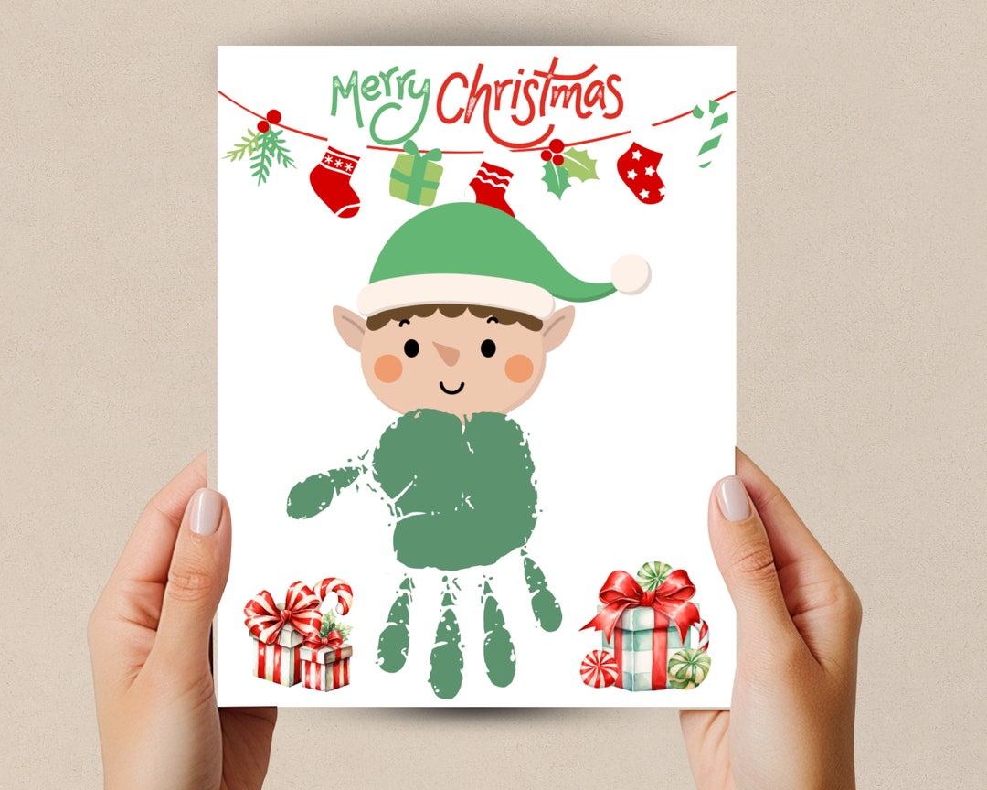 Christmas Handprint Craft, Handprint Art, Christmas Elf, Christmas ...