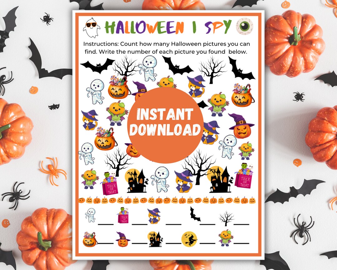 Halloween I Spy, Halloween Printable Game for Kids and Adults, Fall ...