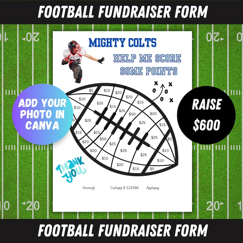 Editable Fill My Football Fundraiser Template, Football Pick a Date and ...