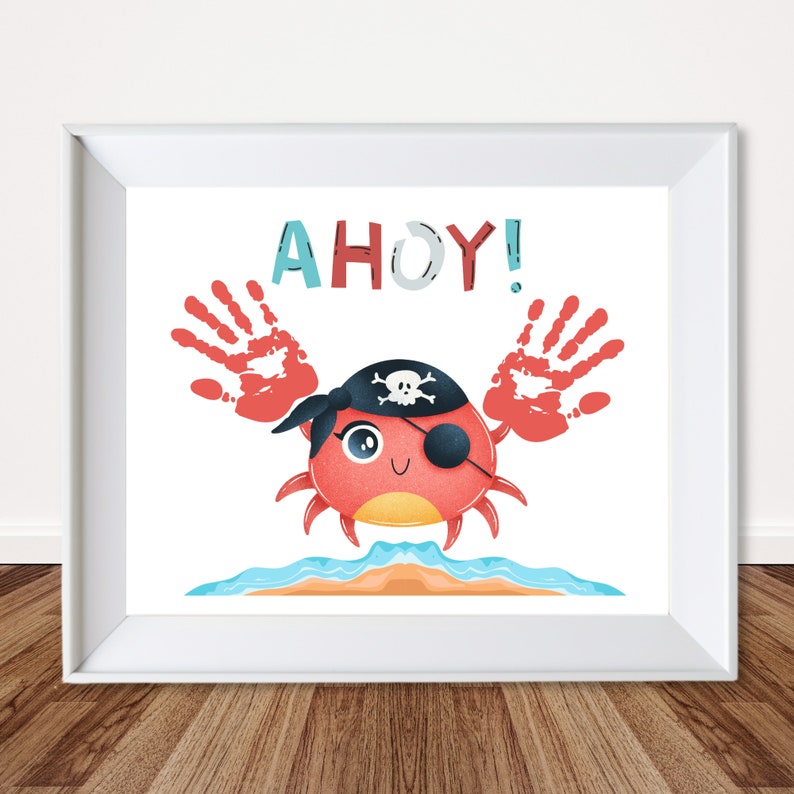 Pirate Handprint Art, Handprint Crab Craft for Babies, Toddlers ...