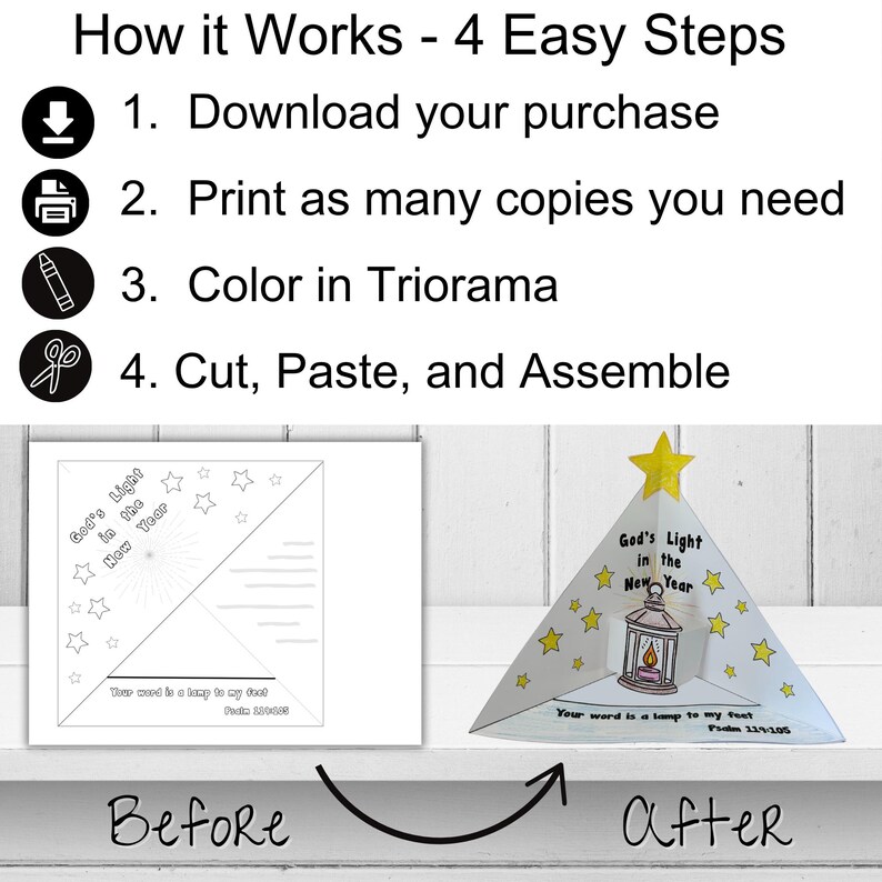 New Year Trioramas Christian Craft, Sunday School Craft, Youth Group ...