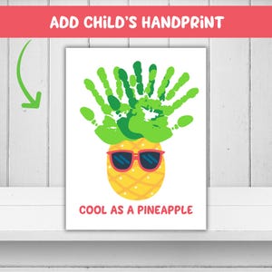 Summer Handprint Craft, Handprint Art, Pineapple Handprint, Baby ...