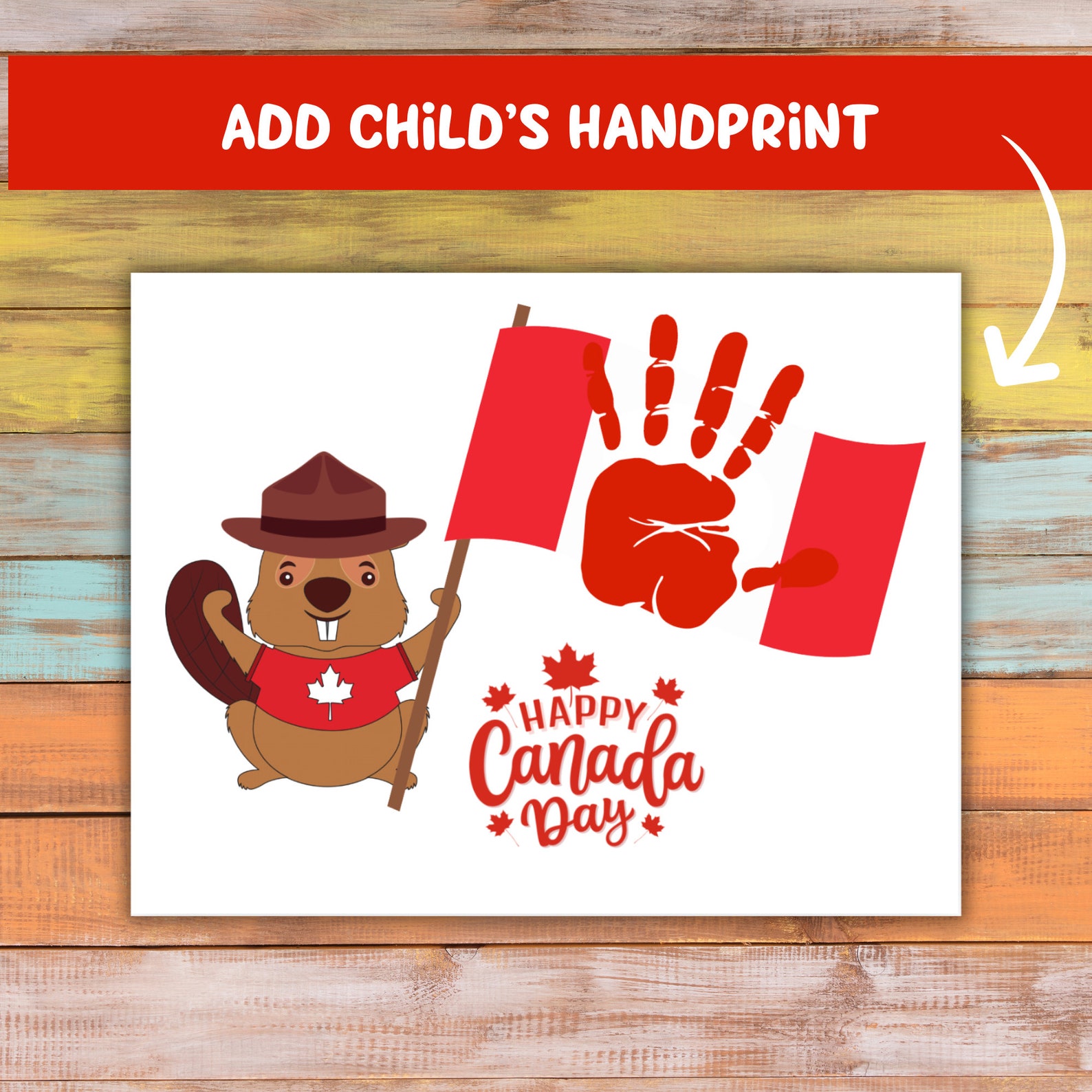 Canada Day Handprint Art, Handprint Craft Activity for Toddler Baby ...