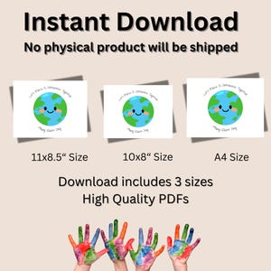 Earth Day Handprint Art, Handprint Earth Day Craft, Earth Day Keepsake ...