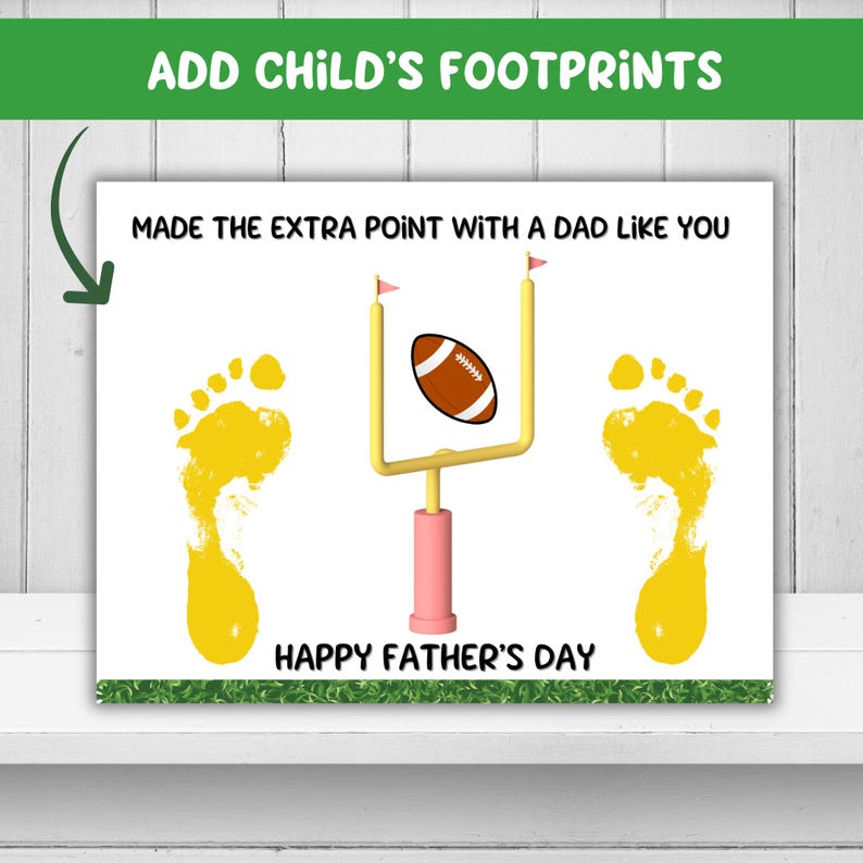 Father's Day Footprint Craft, Preschool Kids Baby Toddler Activity ...