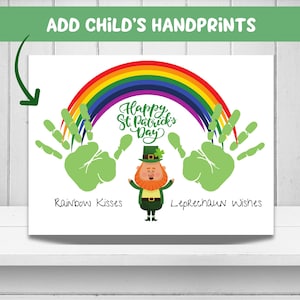 St Patrick's Day Handprint Art, St Patrick's Day Rainbow Wishes and ...