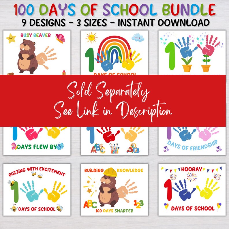 100 Days of School Handprint Craft, Handprint Art, Busy Beaver ...