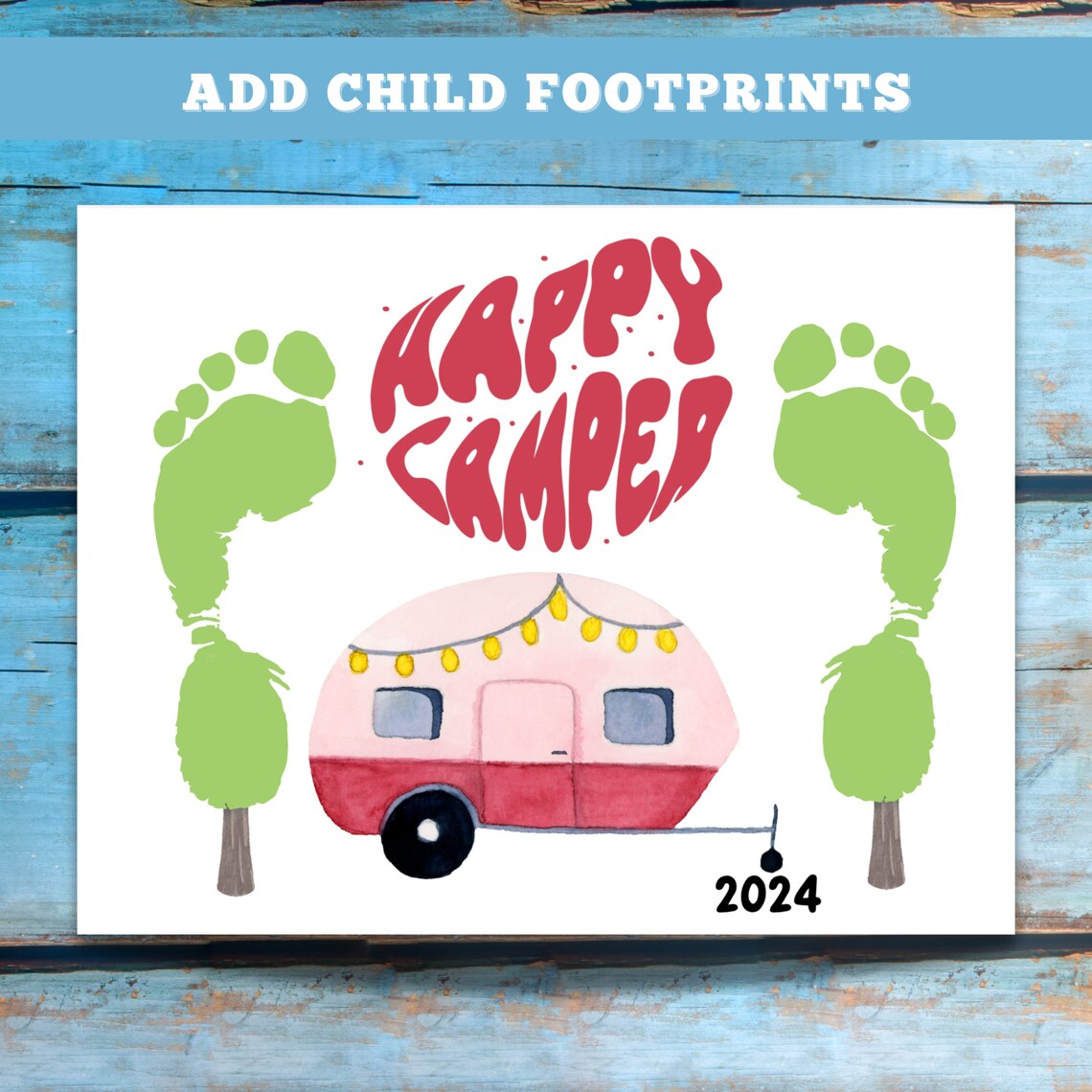 Summer Footprint Art. Happy Camper Craft for Babies, Toddlers. Activity ...