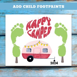 Summer Footprint Art. Happy Camper Craft for Babies, Toddlers. Activity ...