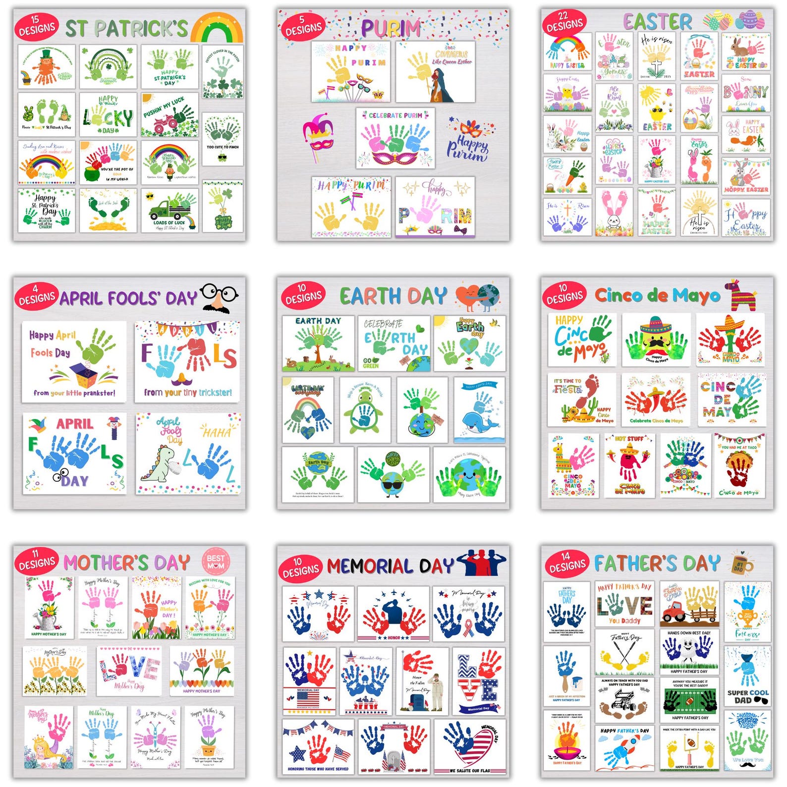 Mega Handprint Craft Bundle, Handprint Art, Handprint Activity for ...