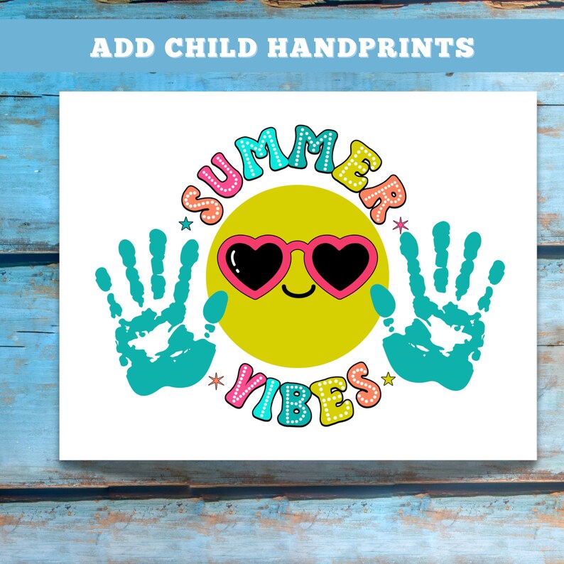 Summer Handprint Art, Preschool Activity for Babies, Toddlers. Summer ...