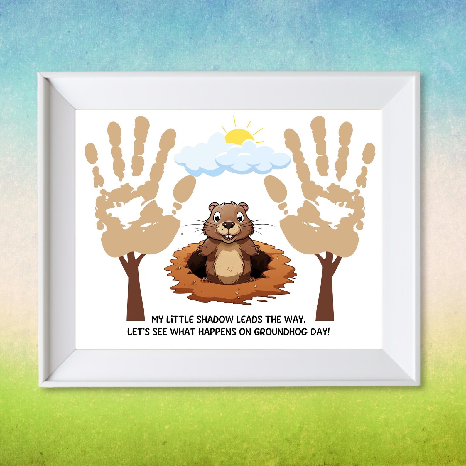 Groundhog Day Handprint Craft, Winter Handprint Keepsake, Groundhog Day ...