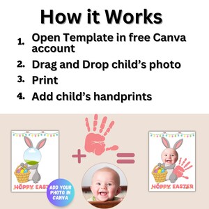 Easter Handprint Art Photo Craft, Editable Easter Craft, Preschool ...