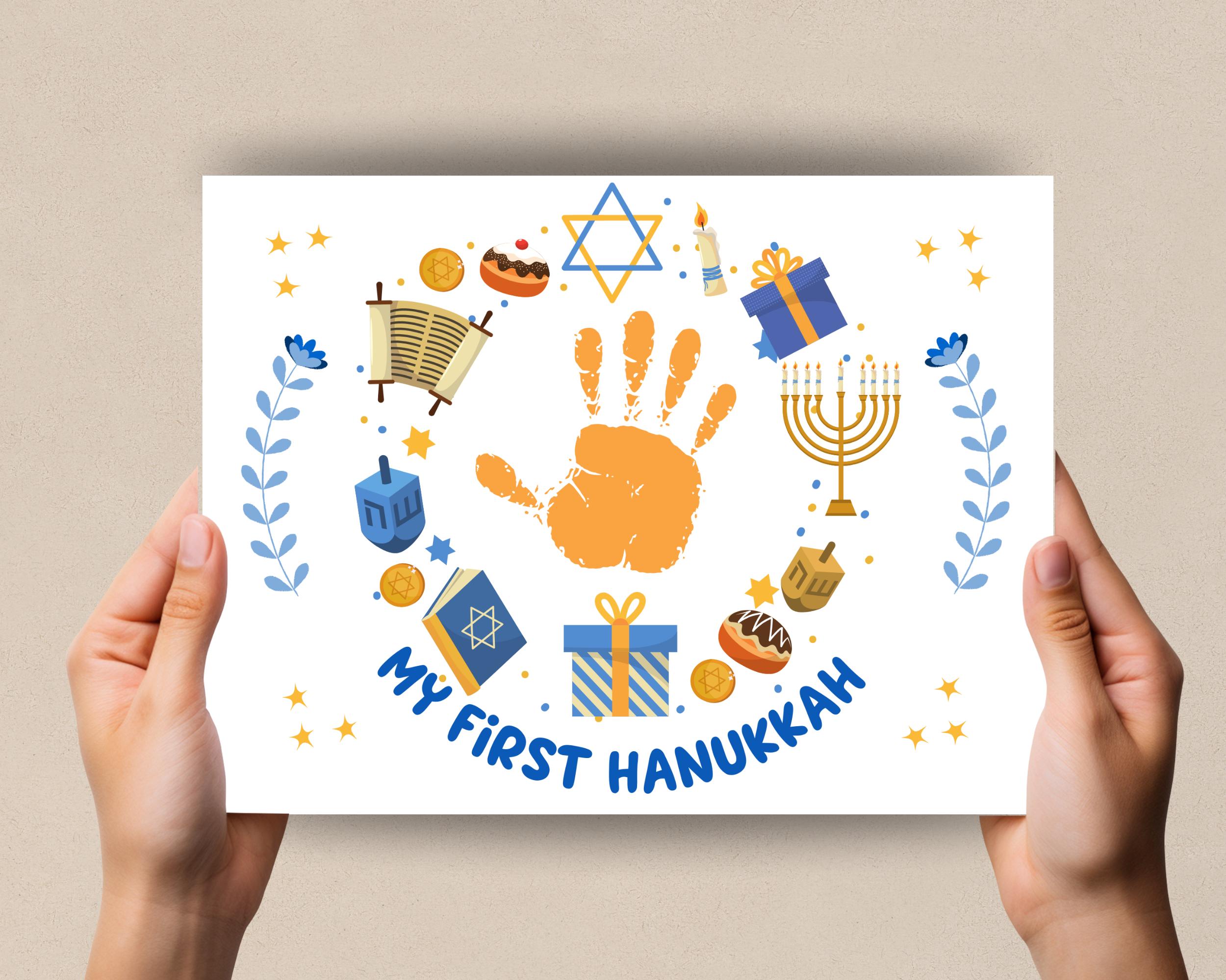 Hanukkah Handprint Craft, Handprint Art, First Hanukkah, Preschool ...
