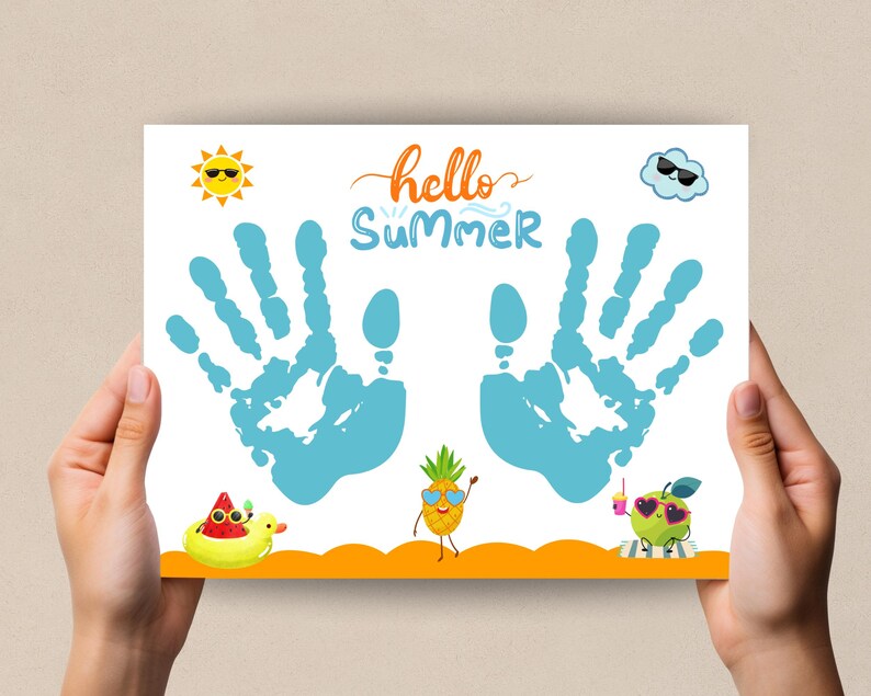 Summer Handprint Craft, Handprint Art, Hello Summer Handprint ...