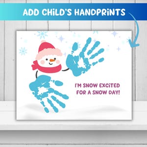 Snowman Handprint Craft, Winter Handprint Art, Winter Handprint ...