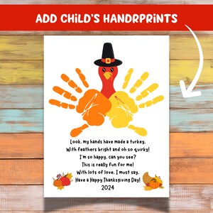 Turkey Handprint Art, Thanksgiving Poem, Handprint Craft, Preschool ...