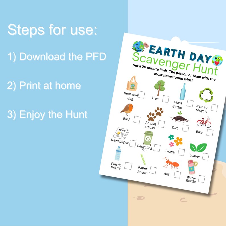 Earth Day Scavenger Hunt, Earth Day Classroom Activity, Youth Group ...