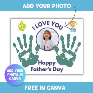 Father's Day Craft, Handprint Photo Craft, Handprint Photo Gift ...